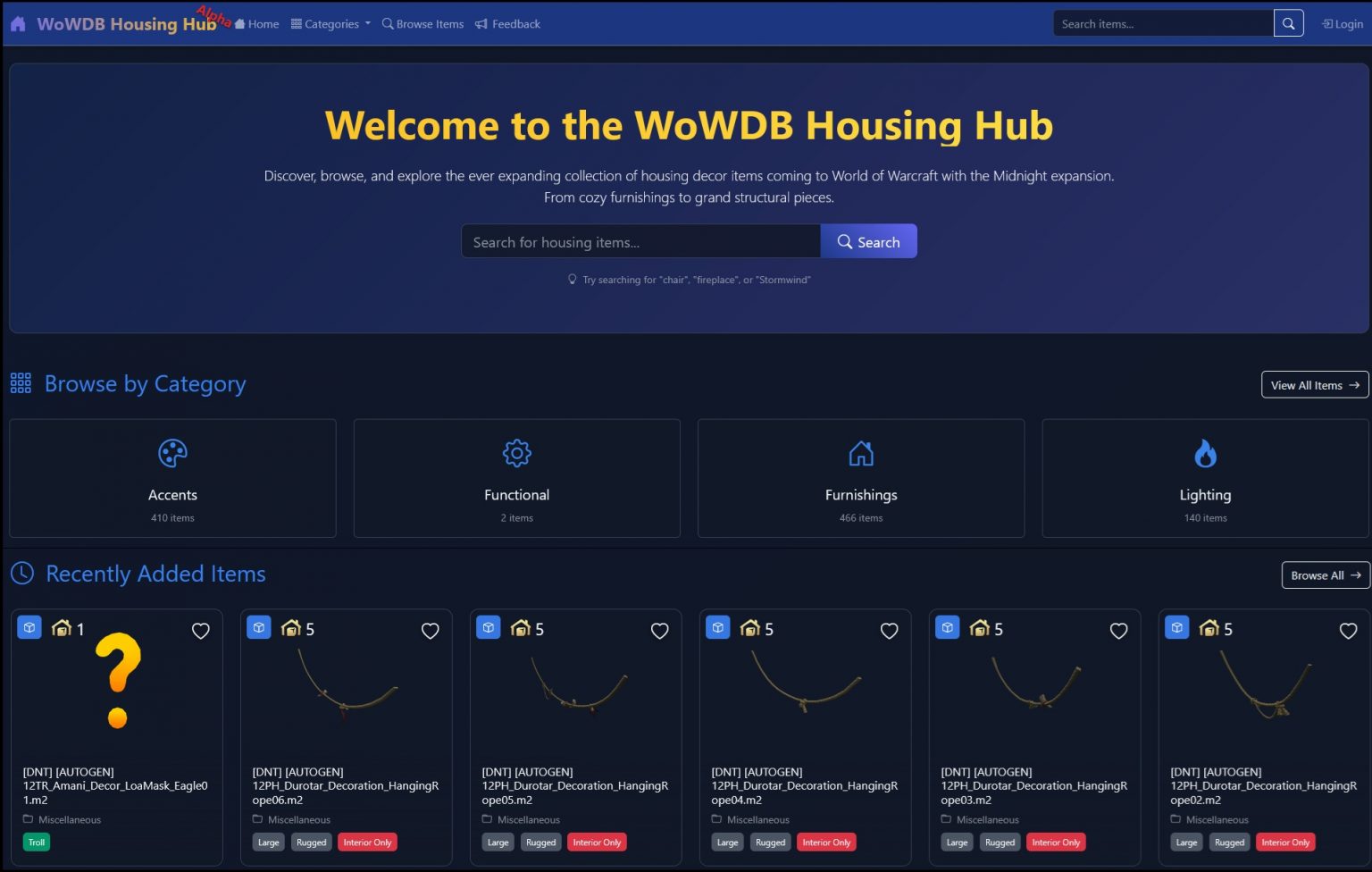 Neue Housing Datenbank online - ChromieDE